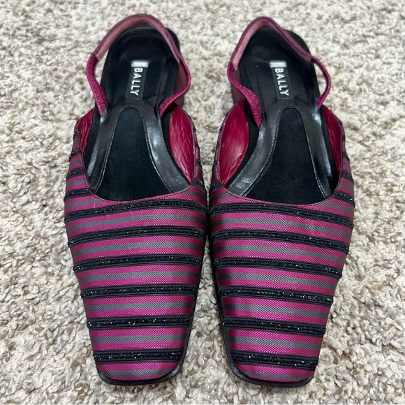 Bally | Shoes | Bally Abbrica Magenta Flats Slingback Square Toe ...